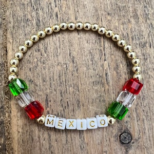 Mexican Independence Day Personalized Heishi Bracelet, Dia De La ...