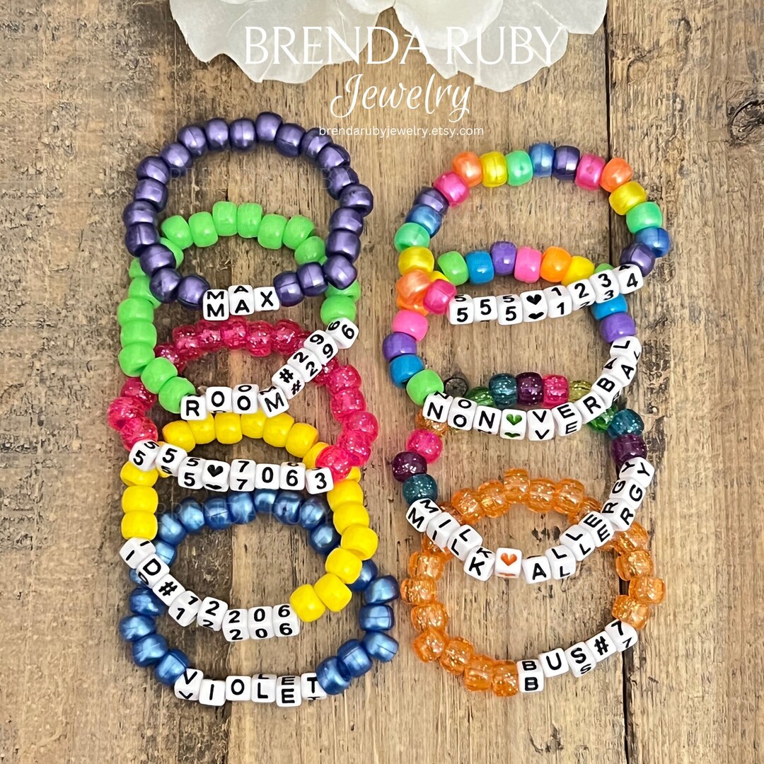 Custom Childrens Safety Bracelets, Phone Number Reminders, ID Bracelets ...