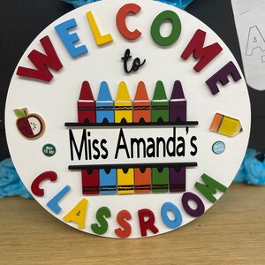 Teacher Sign - Class Sign - Customized Sign - Teacher Gift -christmas ...