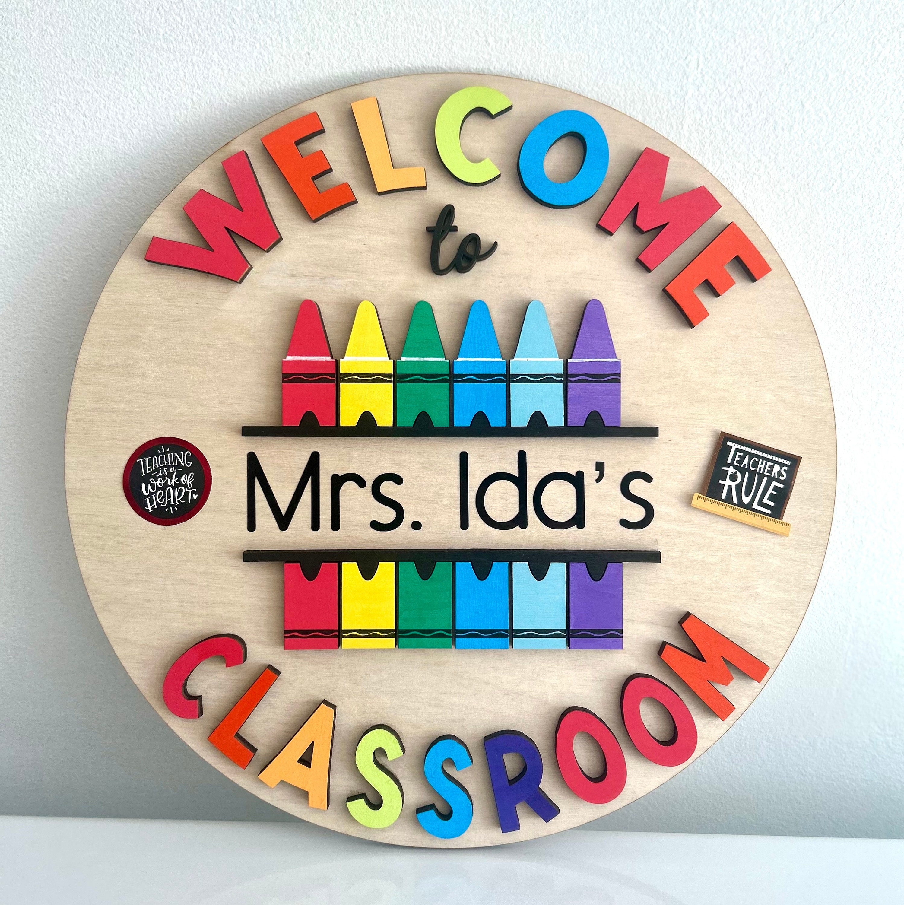 Teacher Sign - Class Sign - Customized Sign - Teacher Gift -christmas ...