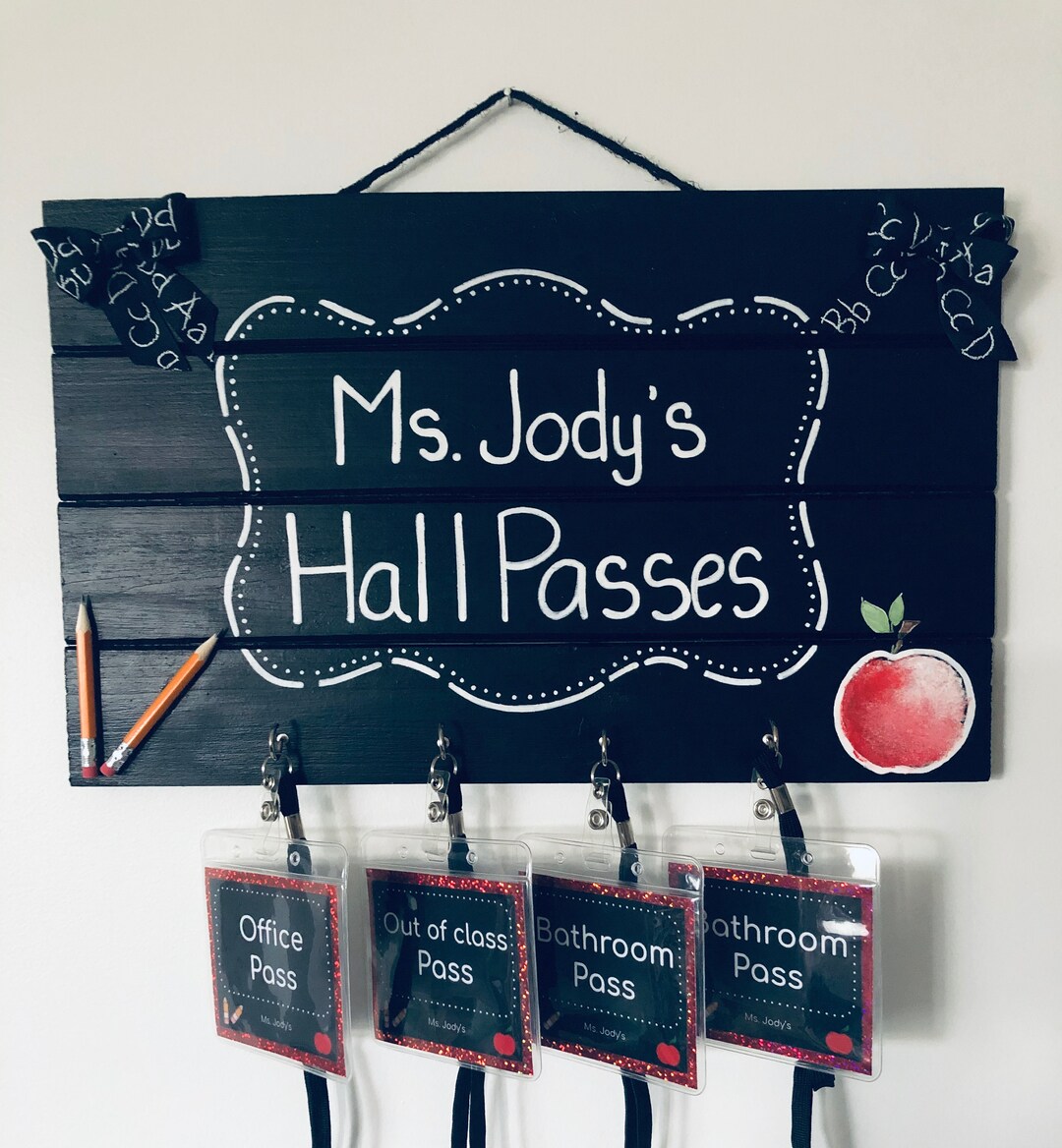 Classroom Hall Pass-personalized - Hall Passes - Teacher Hall Pass ...