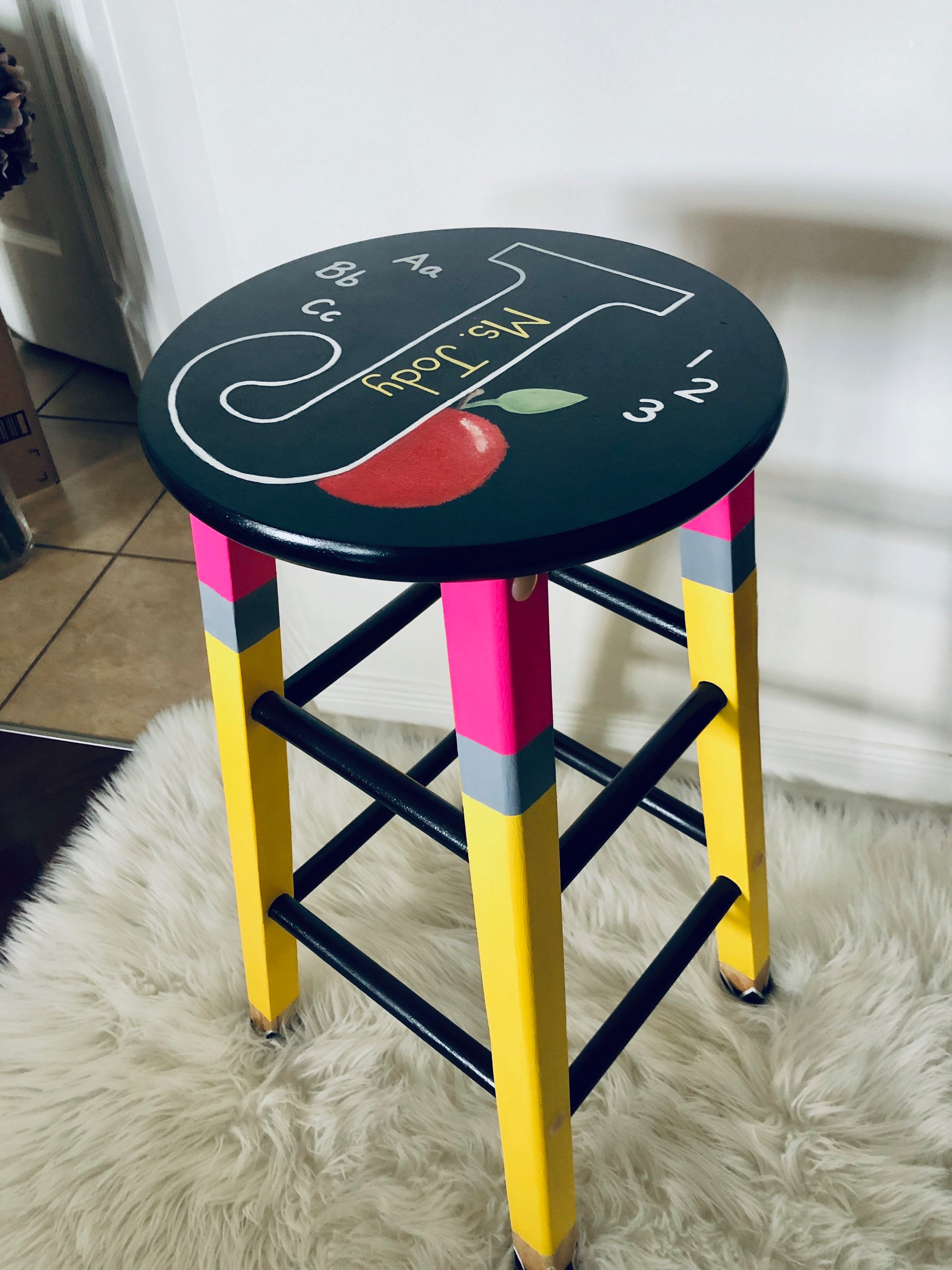 Teacher Stool Personalized Stool-teacher Chair-classroom Decor ...