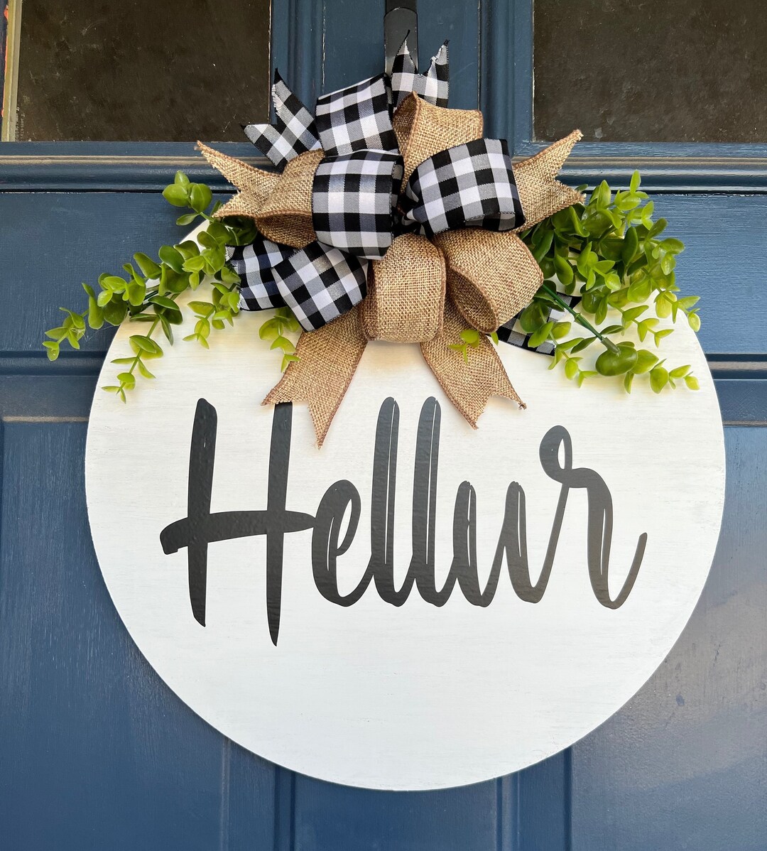 Hellur Welcome Sign Round Welcome Sign Door Hanger Door Etsy