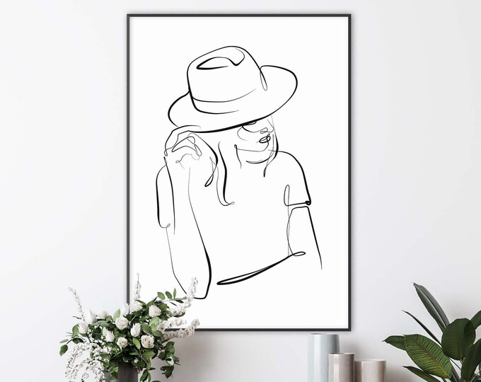Feminine Line Drawing Print Female Line Art Feminist Print - Etsy