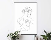 Feminine Line Drawing Print Female Line Art Feminist Print | Etsy