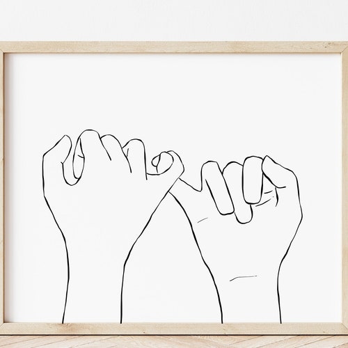 Pinky Promise Print Pinky Swear Line Art Hands Line Art - Etsy