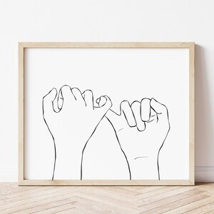 Pinky Promise Print Pinky Swear Line Art Hands Line Art - Etsy