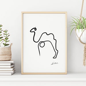 Pablo Picasso Camel Print Camel Wall Art Minimalist | Etsy