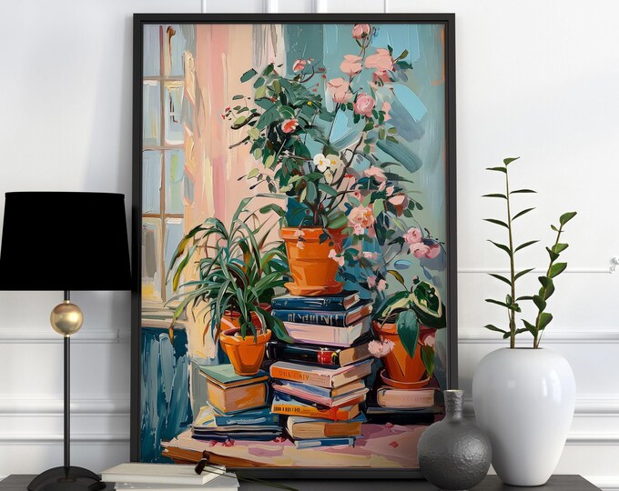 Vintage Library Poster, Book Shop Print, Book Lovers Gift, Reading Gift ...