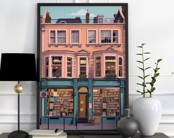 Vintage Library Poster, Book Shop Print, Book Lovers Gift, Reading Gift ...