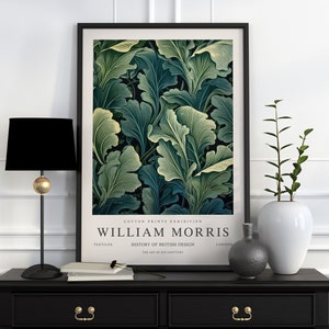 William Morris Print, William Morris Exhibition Print, Green Leaves ...