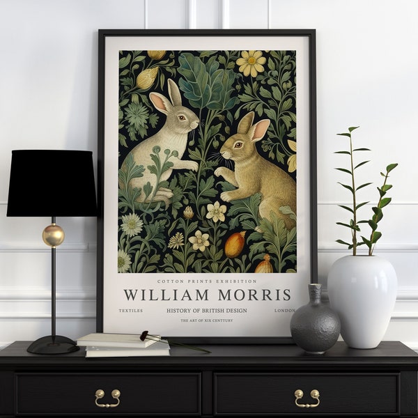 William Morris Rabbit Prints - Etsy