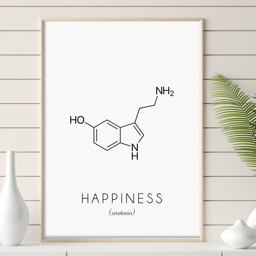 Happiness Molecule Poster Science Poster Nerd Print Science - Etsy