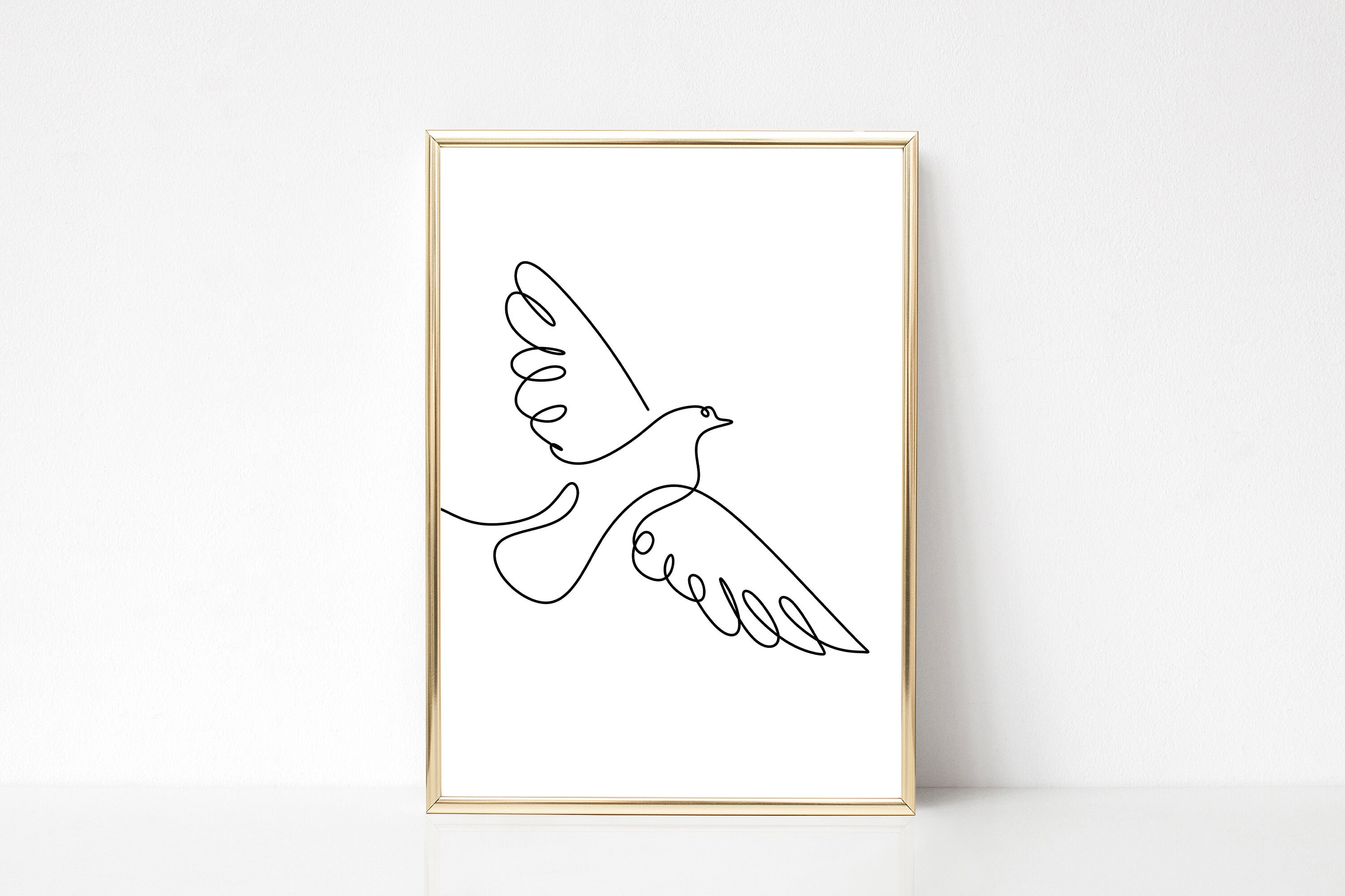Dove Print Simple Home Decor One Line Drawing Print - Etsy UK