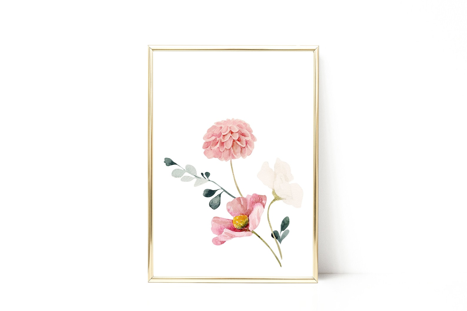 Pink Botanical Print Flowers Modern Wall Art Prints - Etsy