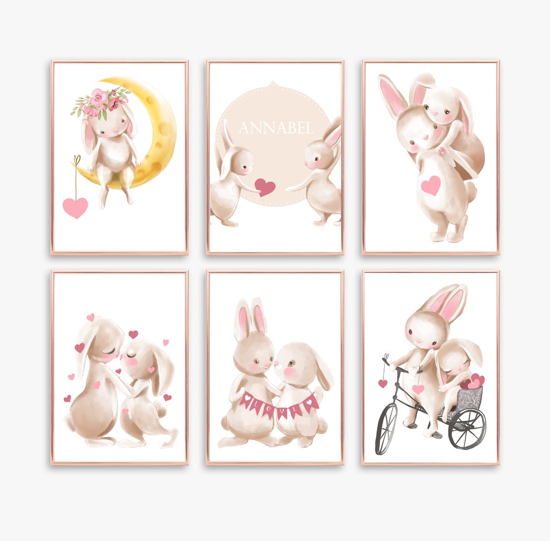 Bunnies Prints Bunnies Print Bunny Print Bunny Prints Personalised ...