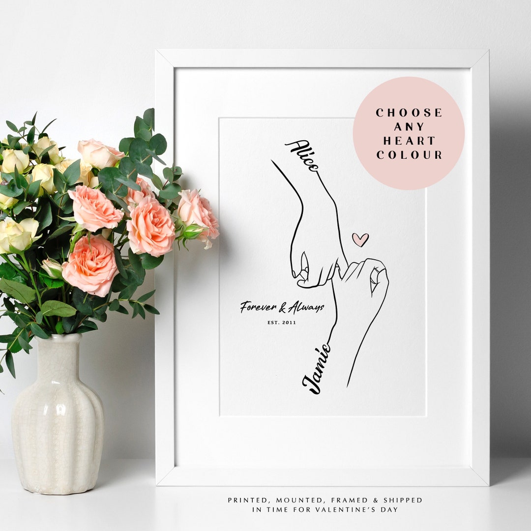 Personalised Pinky Promise Print Gift for Couple Wedding Gift Gift for ...