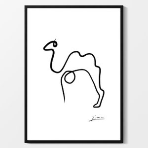 Pablo Picasso Camel Print Camel Wall Art Minimalist Picasso Print Giclee Poster Wall Art ...