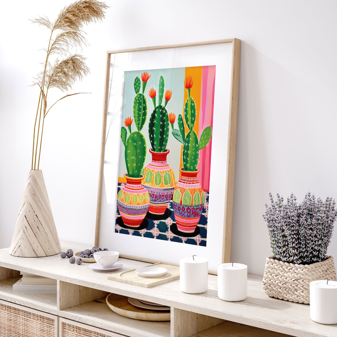 Mexican Cactus Poster, Matisse Style Mexican Art Prints, Traditional ...