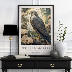 William Morris Falcon Print, William Morris Exhibition Print, William ...