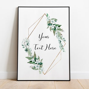 Custom Text Poster Print 6 Fonts Your Text Here Personalised Poster ...