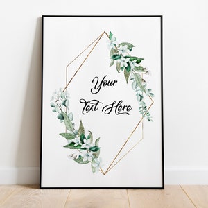 Custom Text Poster Print 6 Fonts Your Text Here Personalised Poster ...