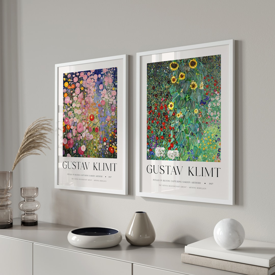 Set of 2 Gustav Klimt Prints, Klimt Museum Posters, Gustav Klimt ...