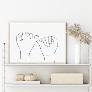 Pinky Promise Print Pinky Swear Line Art Hands Line Art - Etsy