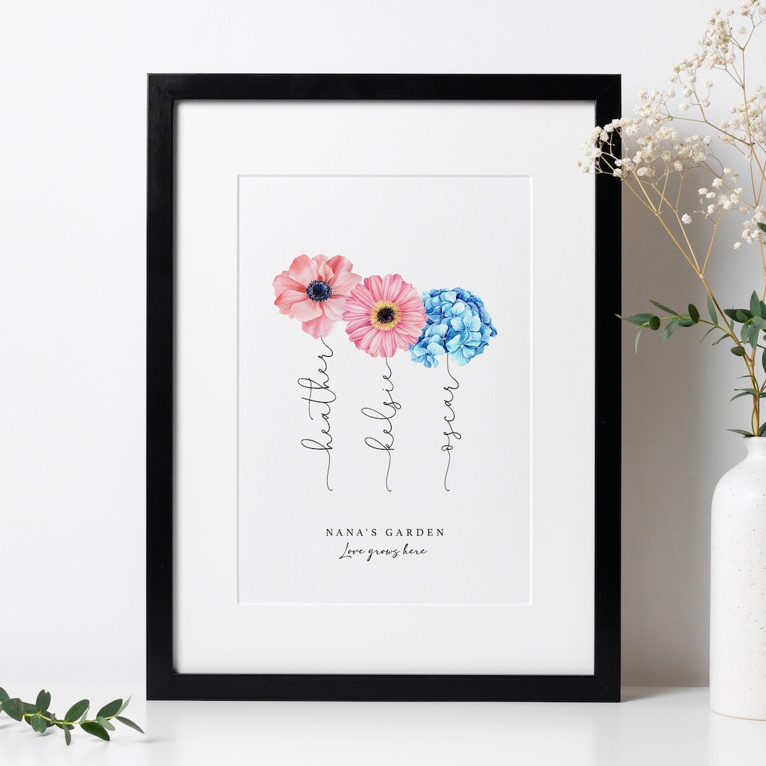 Personalised Nanny Print Grandma Gift Gifts for Nan Nanny Birthday Gift ...