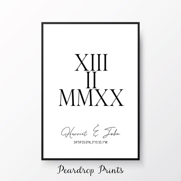 Wedding Date Print - Etsy