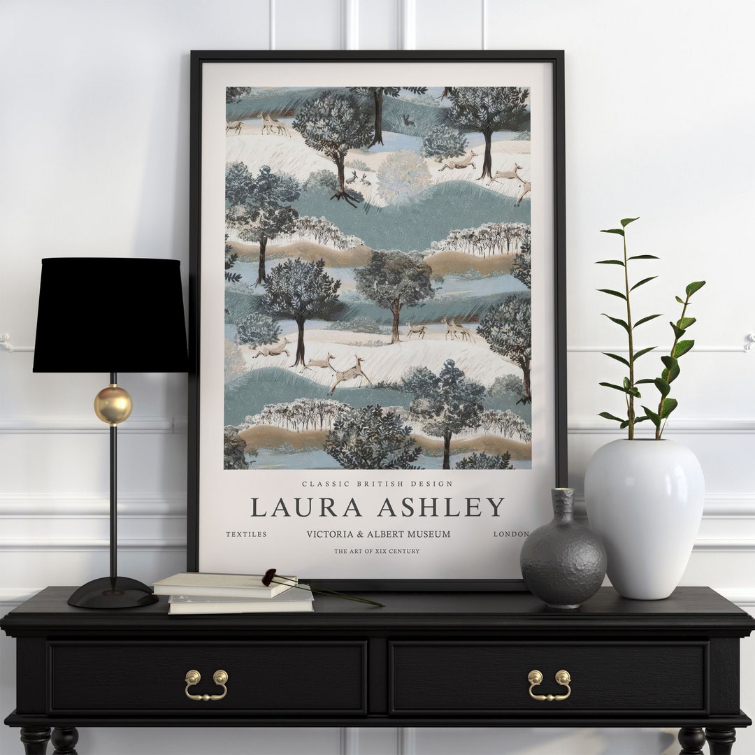 Laura Ashley Print, Exhibition Poster, Vintage Poster, Deer Art Print ...
