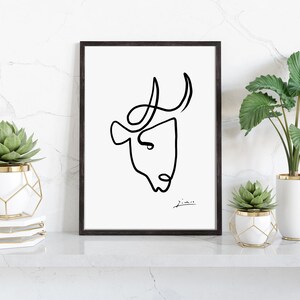 Pablo Picasso Buffalo Print Buffalo Wall Art Minimalist - Etsy