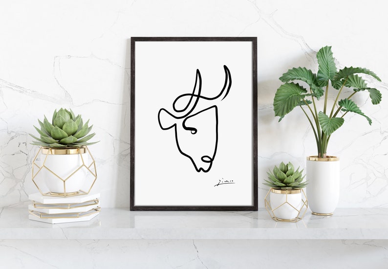Pablo Picasso Buffalo Print Buffalo Wall Art Minimalist - Etsy