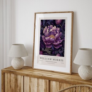 William Morris Print, Purple William Morris Exhibition Print, Floral ...
