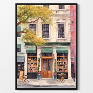 Vintage Book Store Poster, Book Shop Print, Book Lovers Gift, Reading ...
