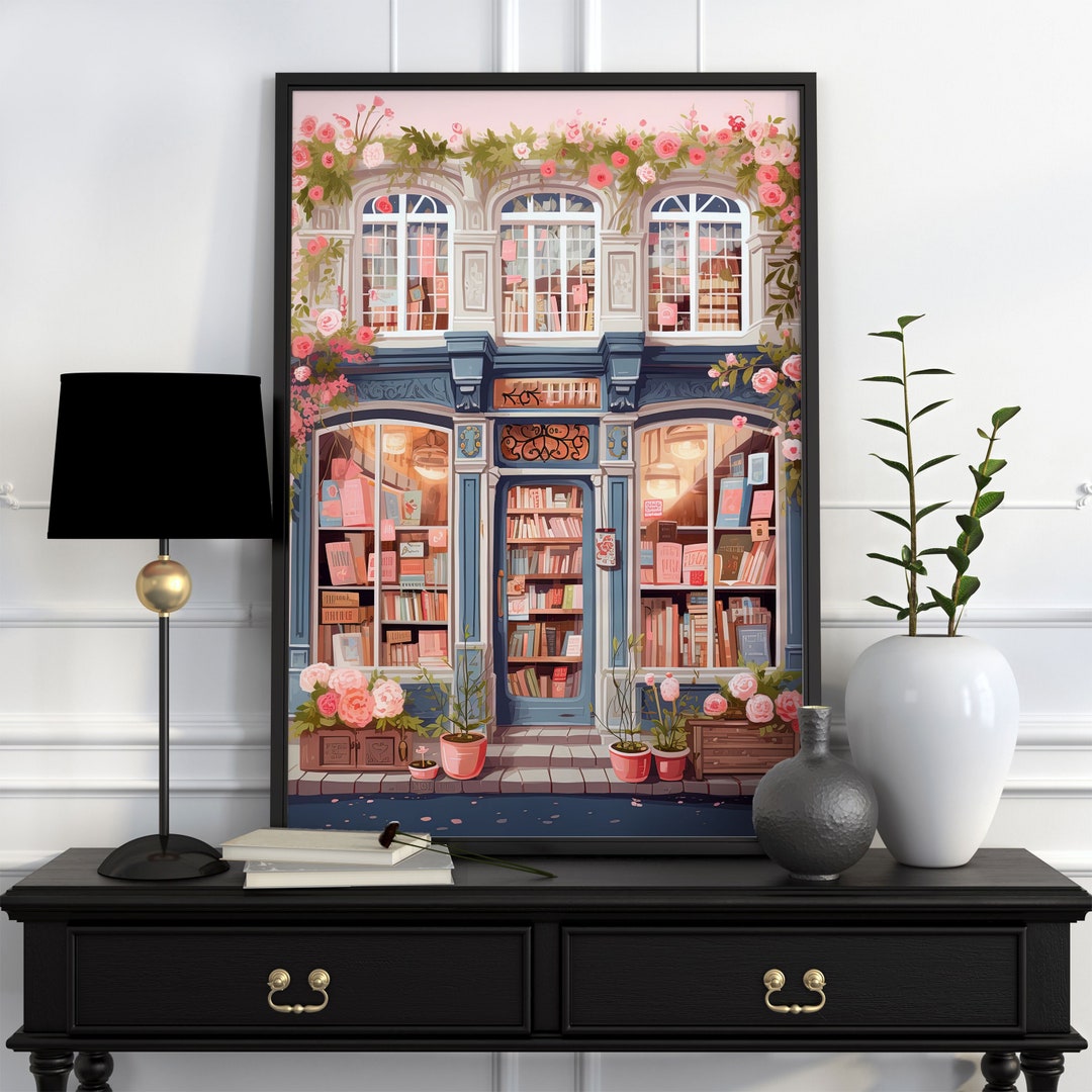 Vintage Book Store Poster, Book Shop Print, Book Lovers Gift, Reading ...