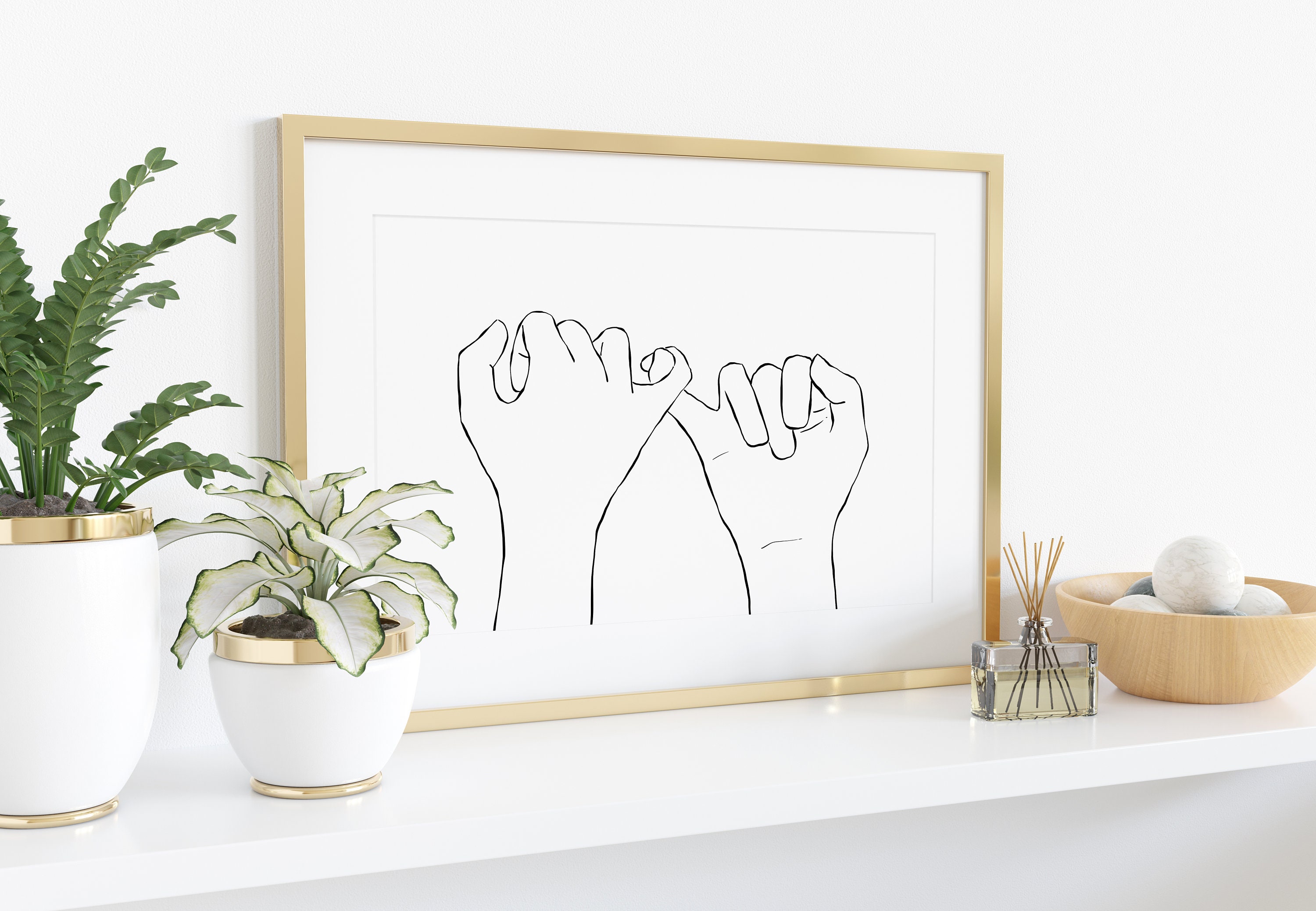 Pinky Promise Print Pinky Swear Line Art Hands Line Art - Etsy