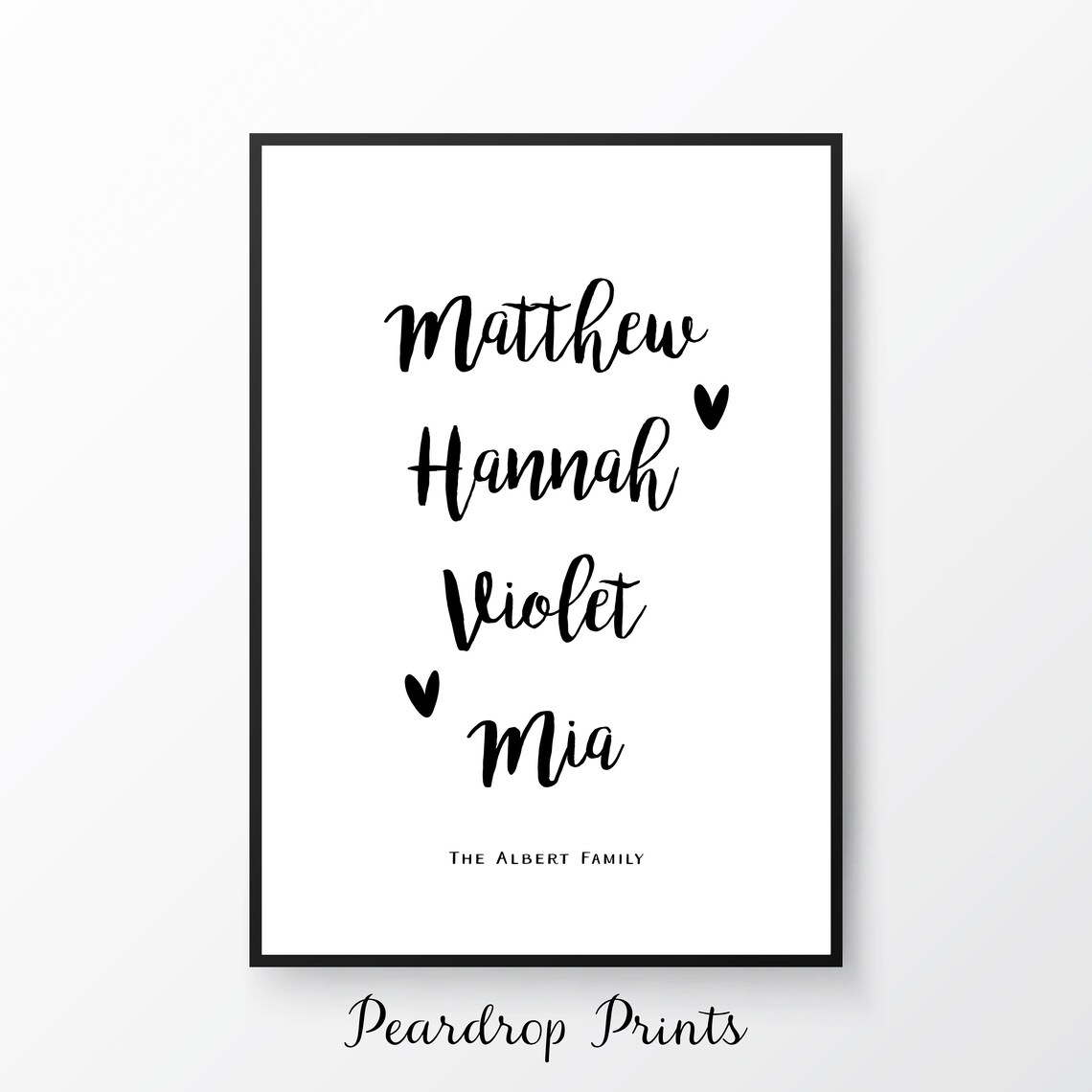 Personalised Family Print Family Names Print Last Name - Etsy