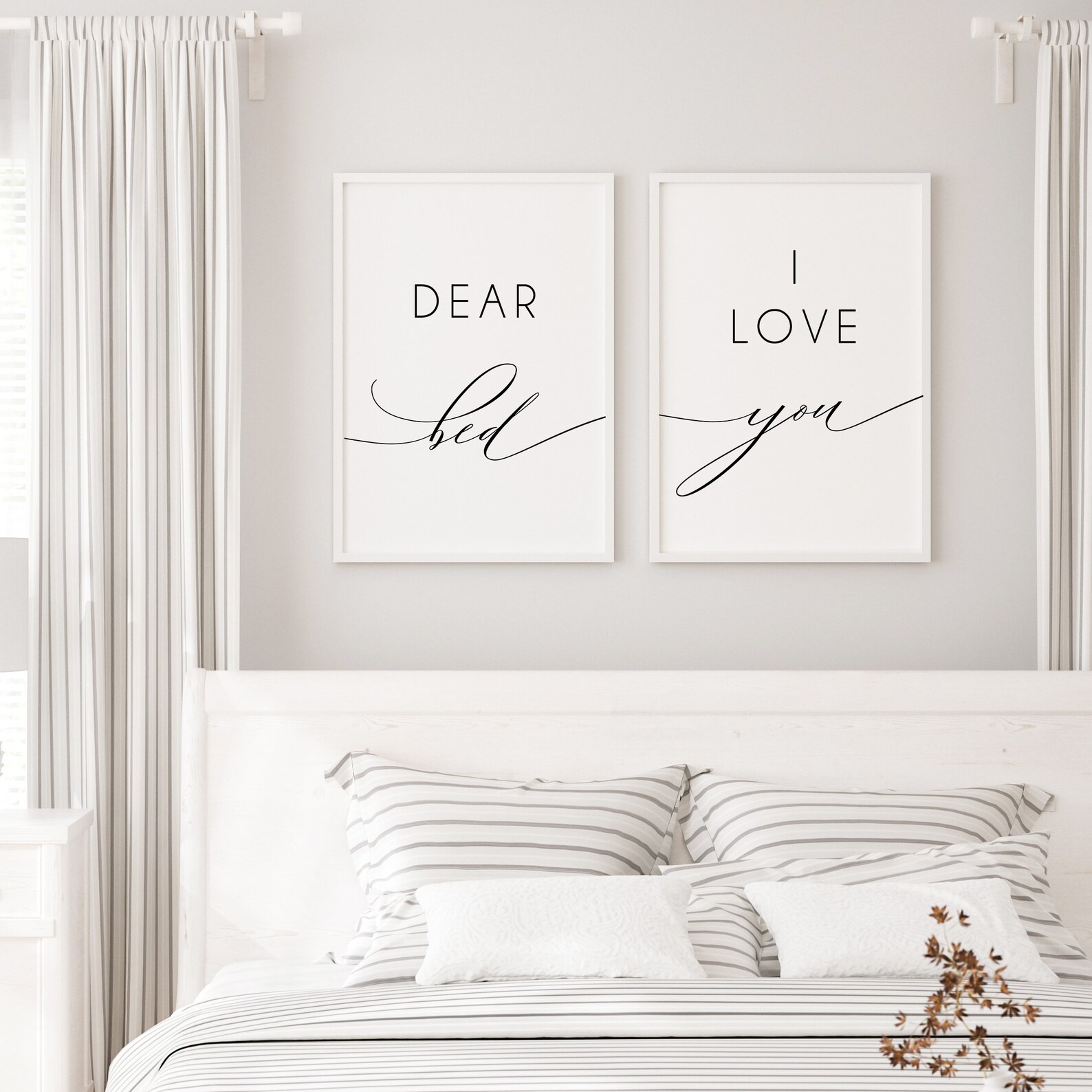 Dear Bed I Love You Print Set of 2 Bedroom Prints Bedroom - Etsy