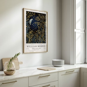 William Morris Moon & Stars Print, William Morris Exhibition Print ...