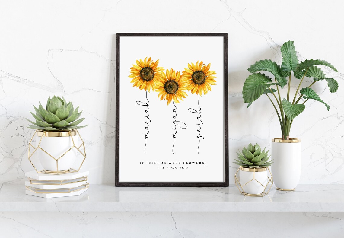 Personalised 3 Friends Print Friendship Print Best Friend - Etsy