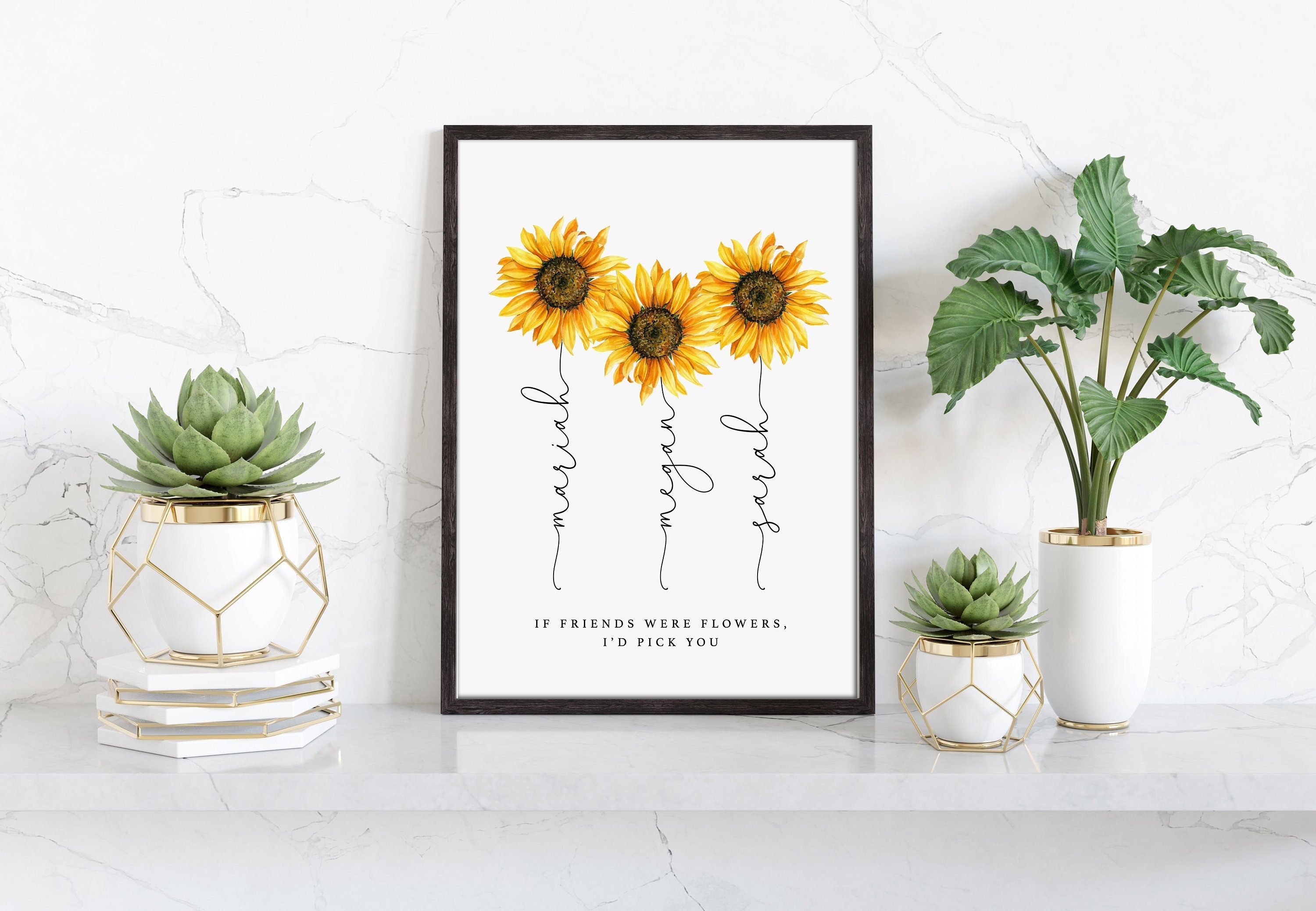 Personalised 3 Friends Print Friendship Print Best Friend - Etsy