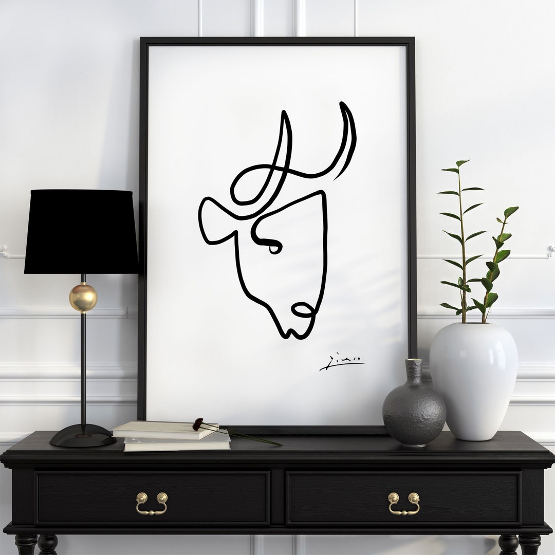 Pablo Picasso / Buffalo Print / Buffalo Wall Art / Minimalista Picasso ...
