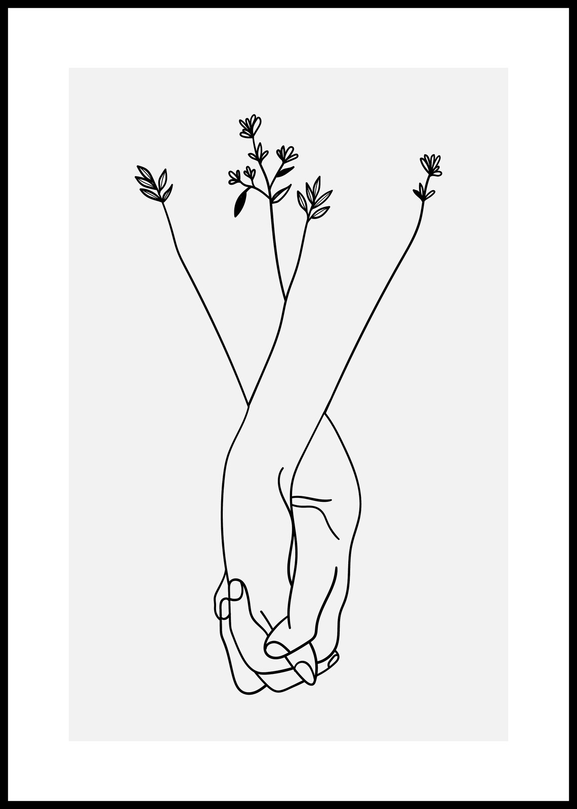 Holding Hands Print Hands Line Art Print Couple Line | Etsy