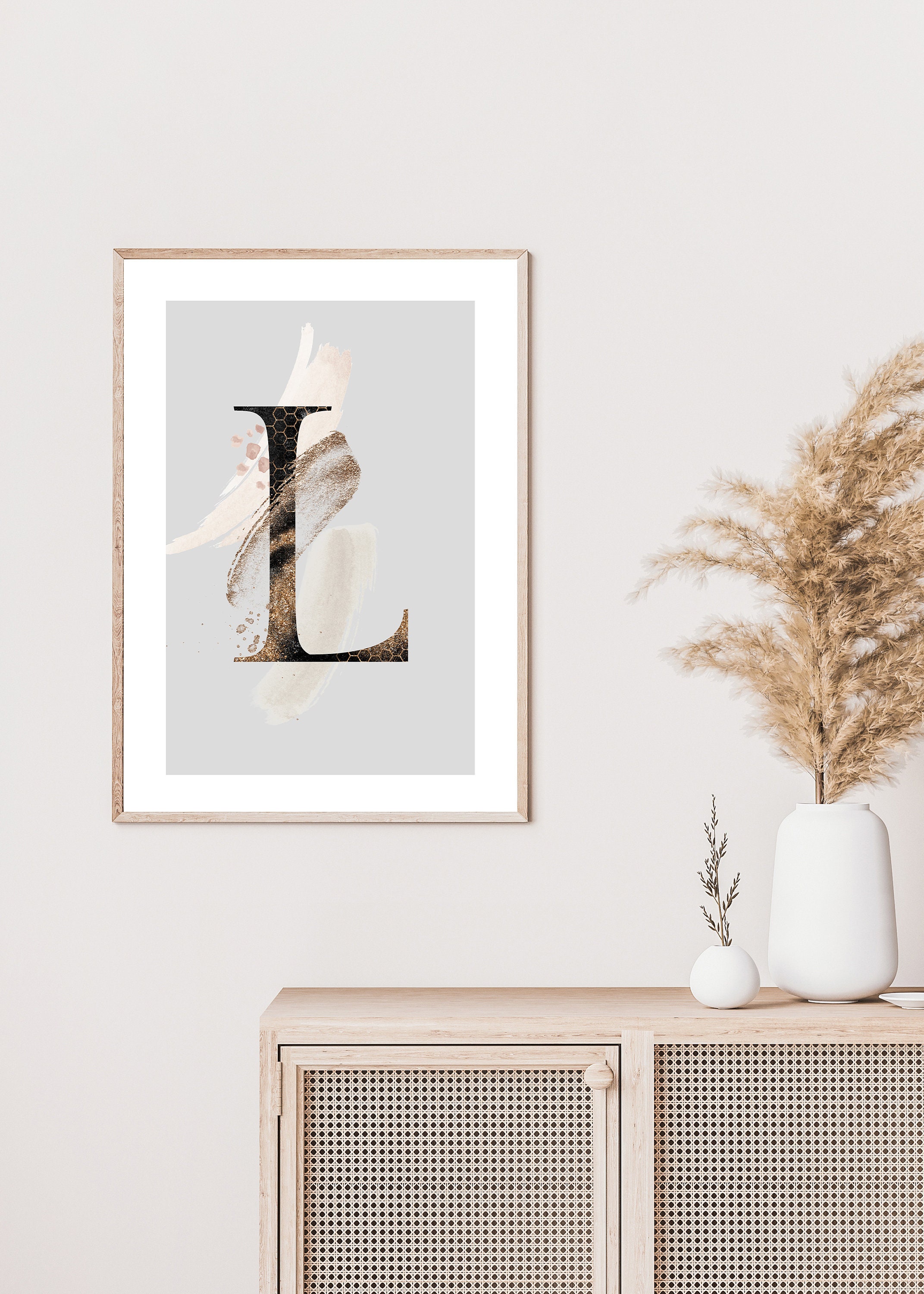 Initial Print Alphabet Print Letter Wall Art Bedroom | Etsy