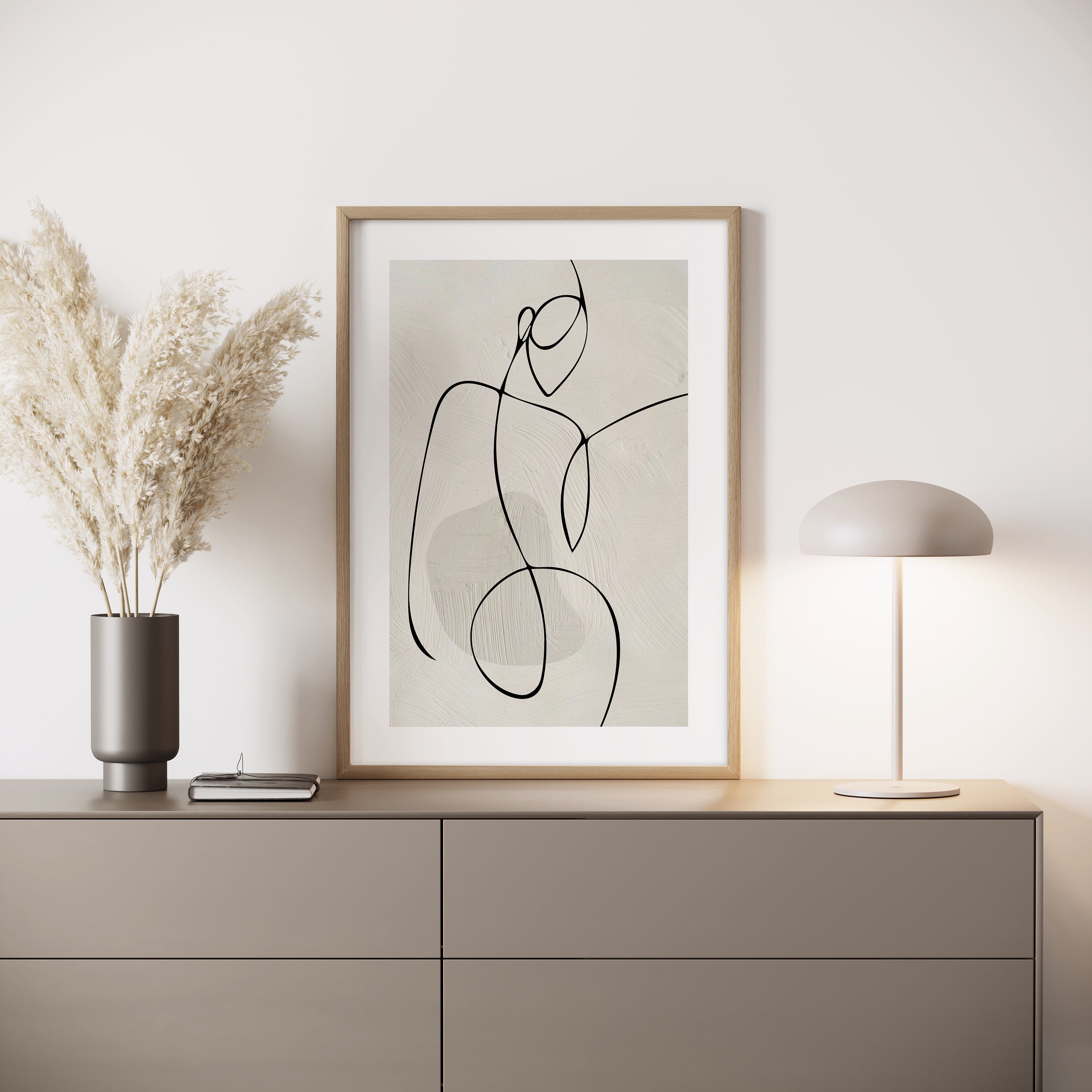 Artistic Line Drawing Abstract Line Drawing Print Neutral - Etsy