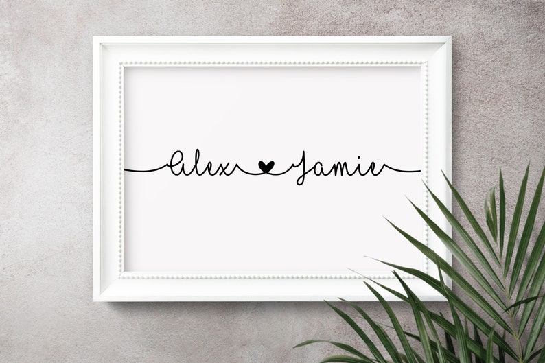 Names Personalised Poster Print Couples Print | Etsy