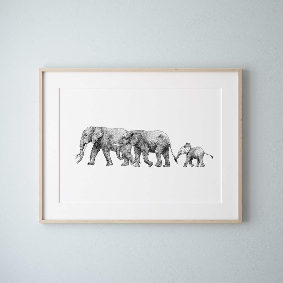 Elephants Print Elephant Family Print Elephant Nursery Wall Art Nursery ...