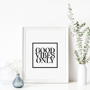 Good Vibes Only Print Large Poster Modern Wall Art Scandi Art ...