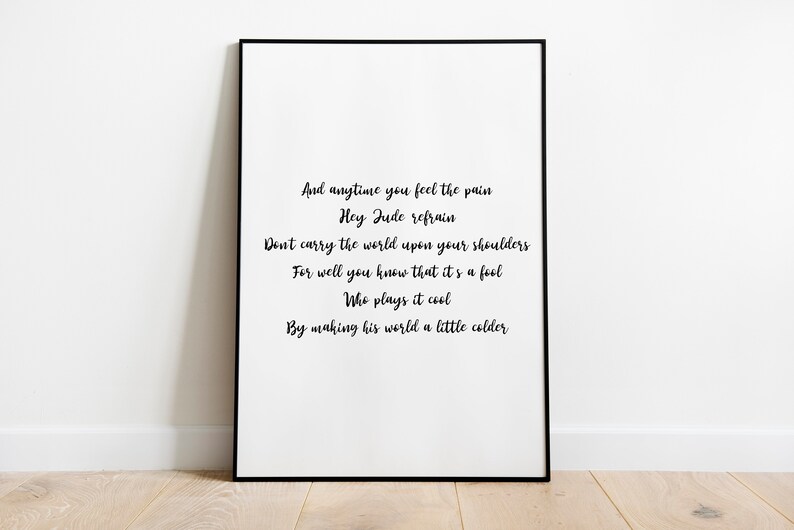 Lyrics Custom Poster Print Your Text Here Personalised | Etsy